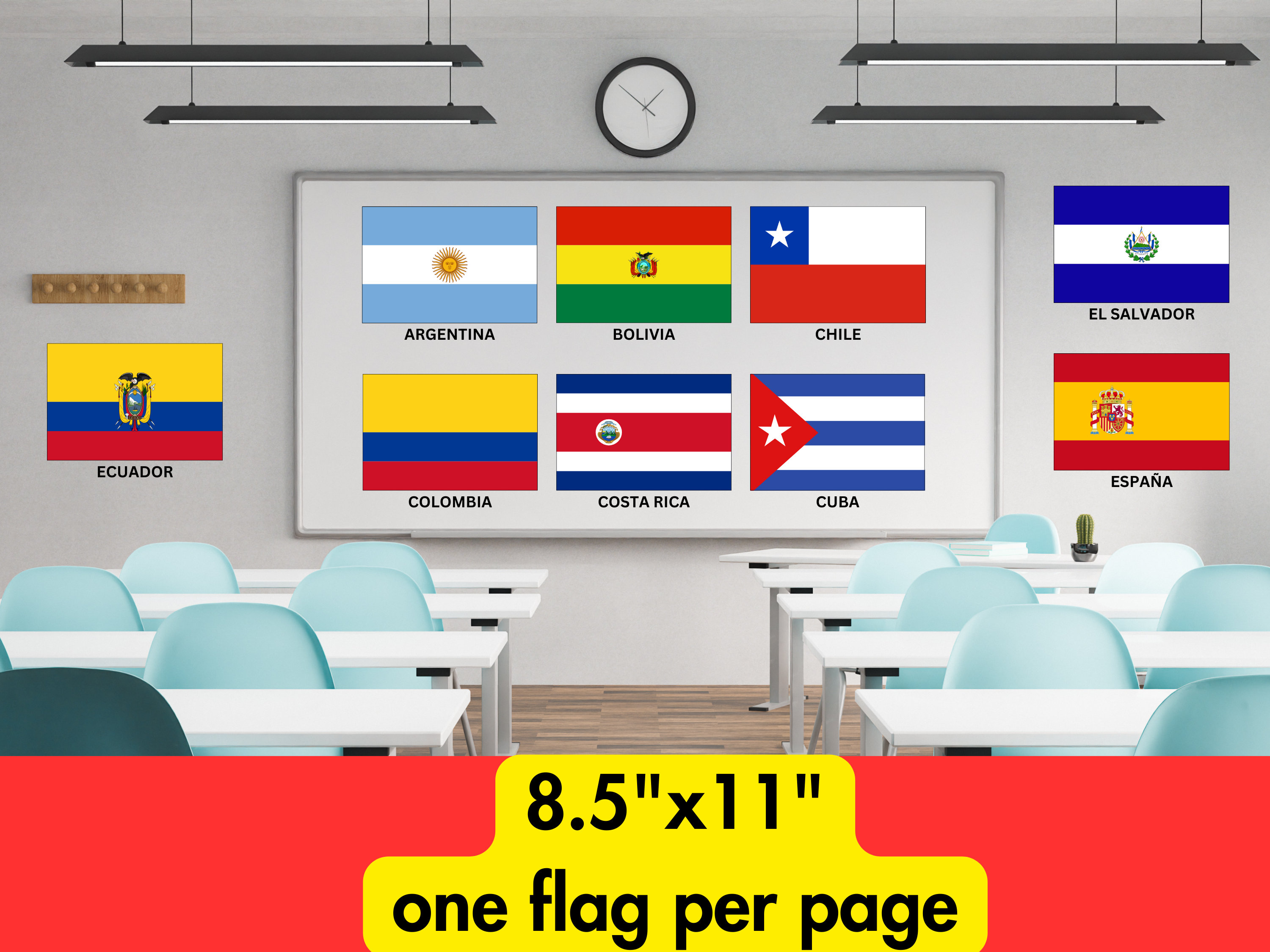 Spanish Poster Set Classroom Bundle: Alphabet, Countries, Months, Days ...