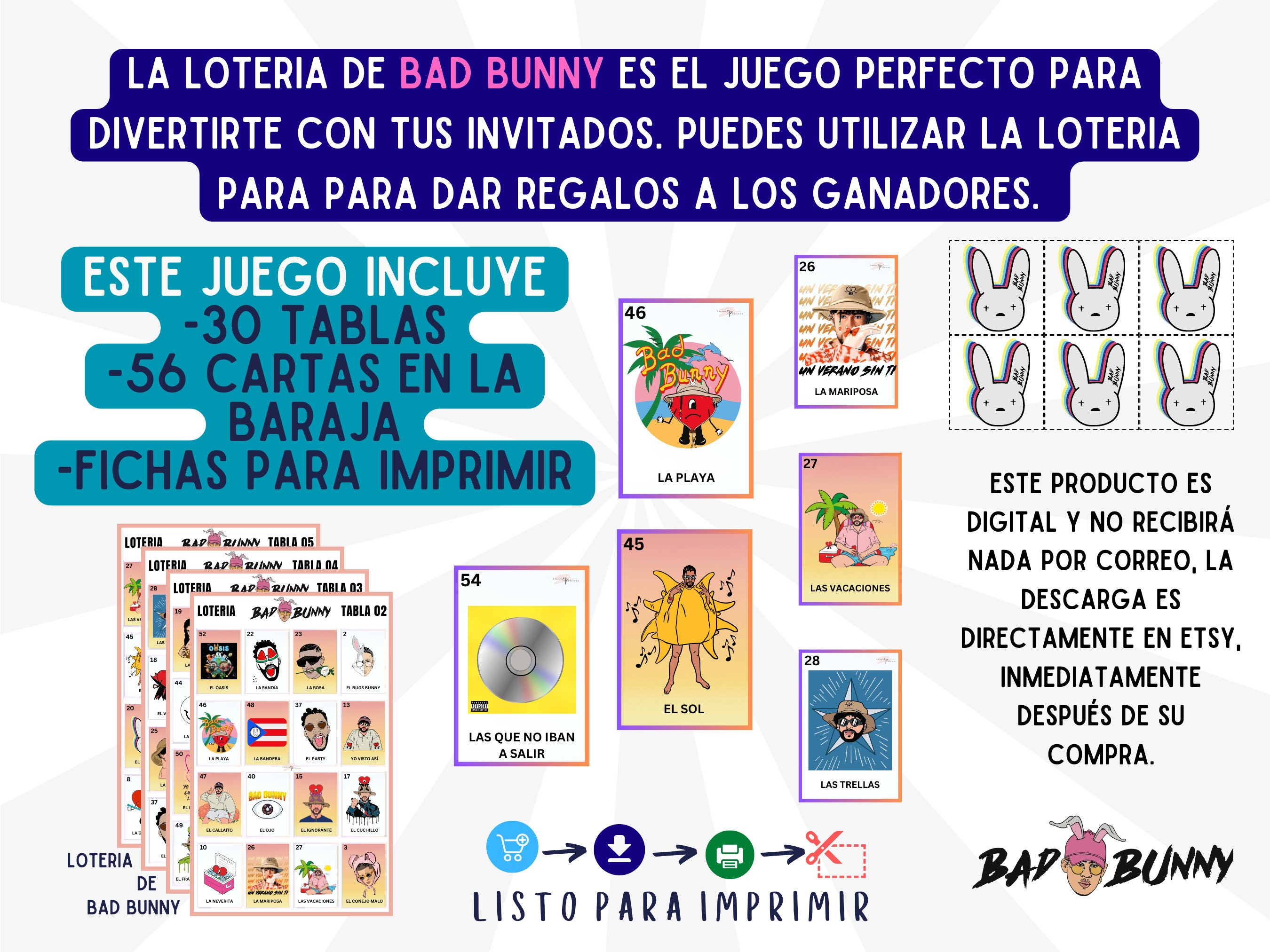 LOTERIA Bad Bunny Loteria, Un Verano Sin Ti, Safaera, Yo Perreo Sola ...