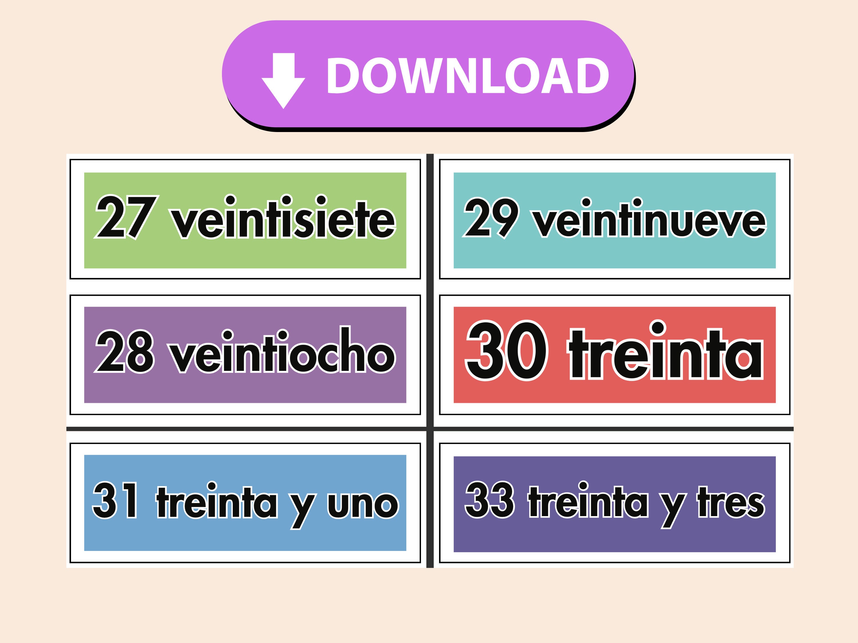 Spanish Numbers 1-100, Numbers Bilingual Edu, Números En Español ...