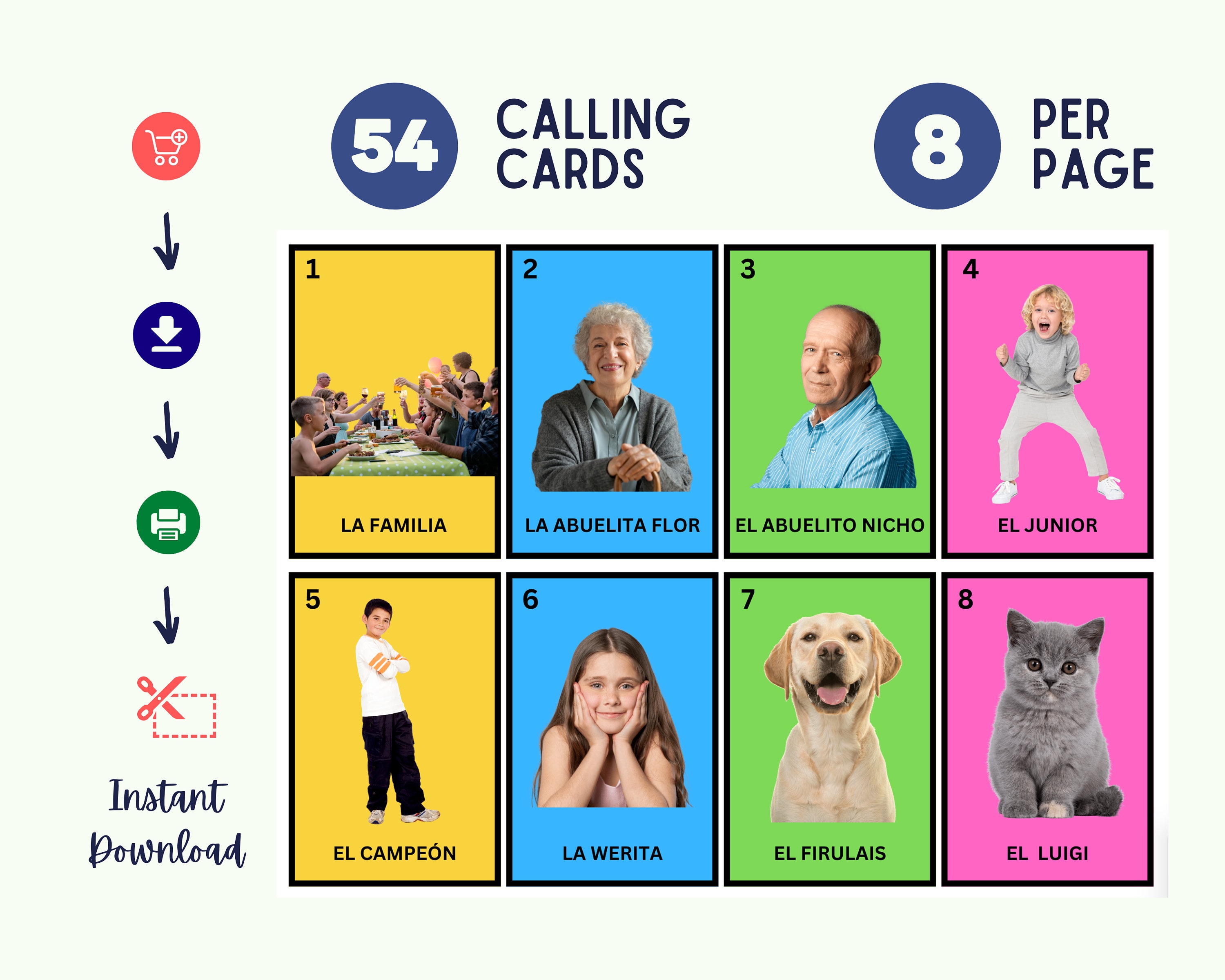 50 Tablas LOTERIA FAMILIAR, CUSTOM Loteria, Family Bingo, Your Pictures ...