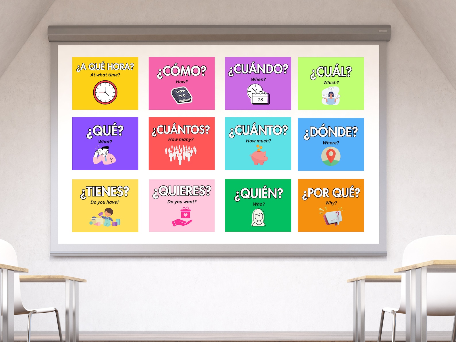 Spanish Classroom Question Words, Preguntas, Printable Posters PDF ...