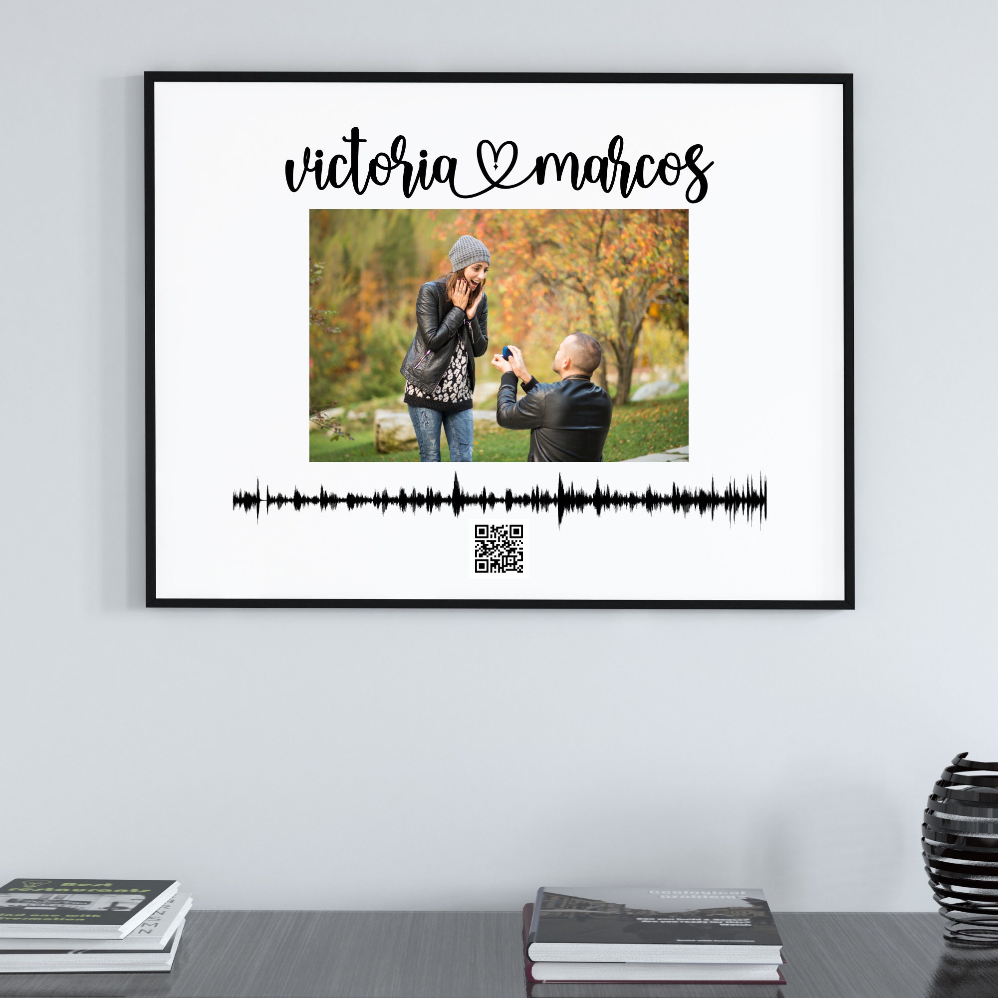 Custom Soundwave Art, QR Code, Voice Recording, Personalized, Christmas ...