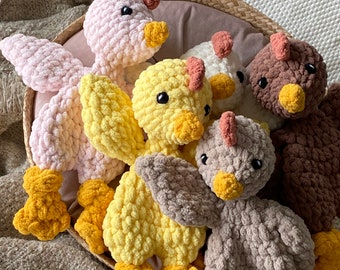 Custom Crocheted Chicken Lovey Crochet Chick Chicken Snuggler Baby ...