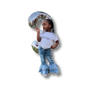 Teenage Girls Clothing,girl Blue Jeans,bell Bottom Pants for Kids,girls ...