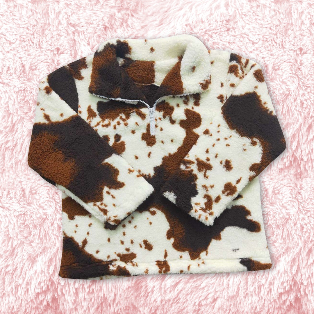 Toddler Girl Sherpa Coat,baby Girl Cow Print Sherpa Coat,girl Winter ...