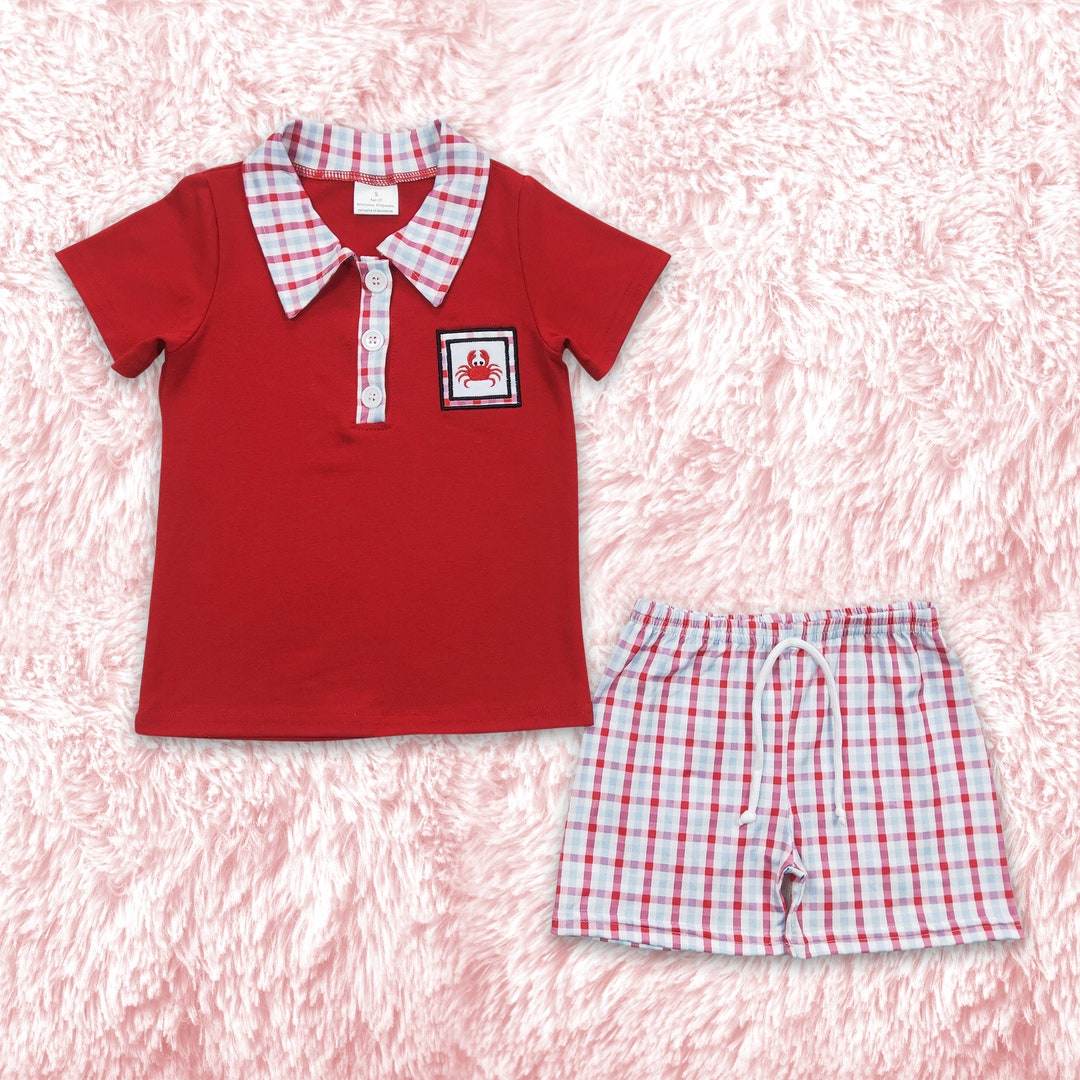 Kids Clothes Boys,red Crab Summer Outfits,toddler Boy Clothes,boy ...