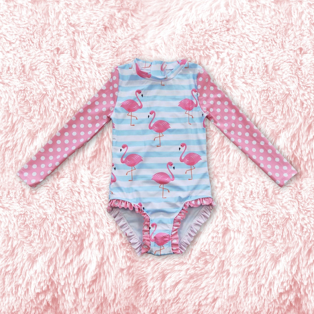Toddler Swim Wear,ruffle Swimsuit,flamingo Swimsuit,bathing Suit,girls ...