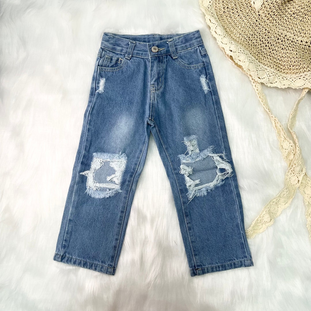 Toddler Girl Jeans,toddler Boy Jeans,straight Leg High Waist Jeans,girl ...