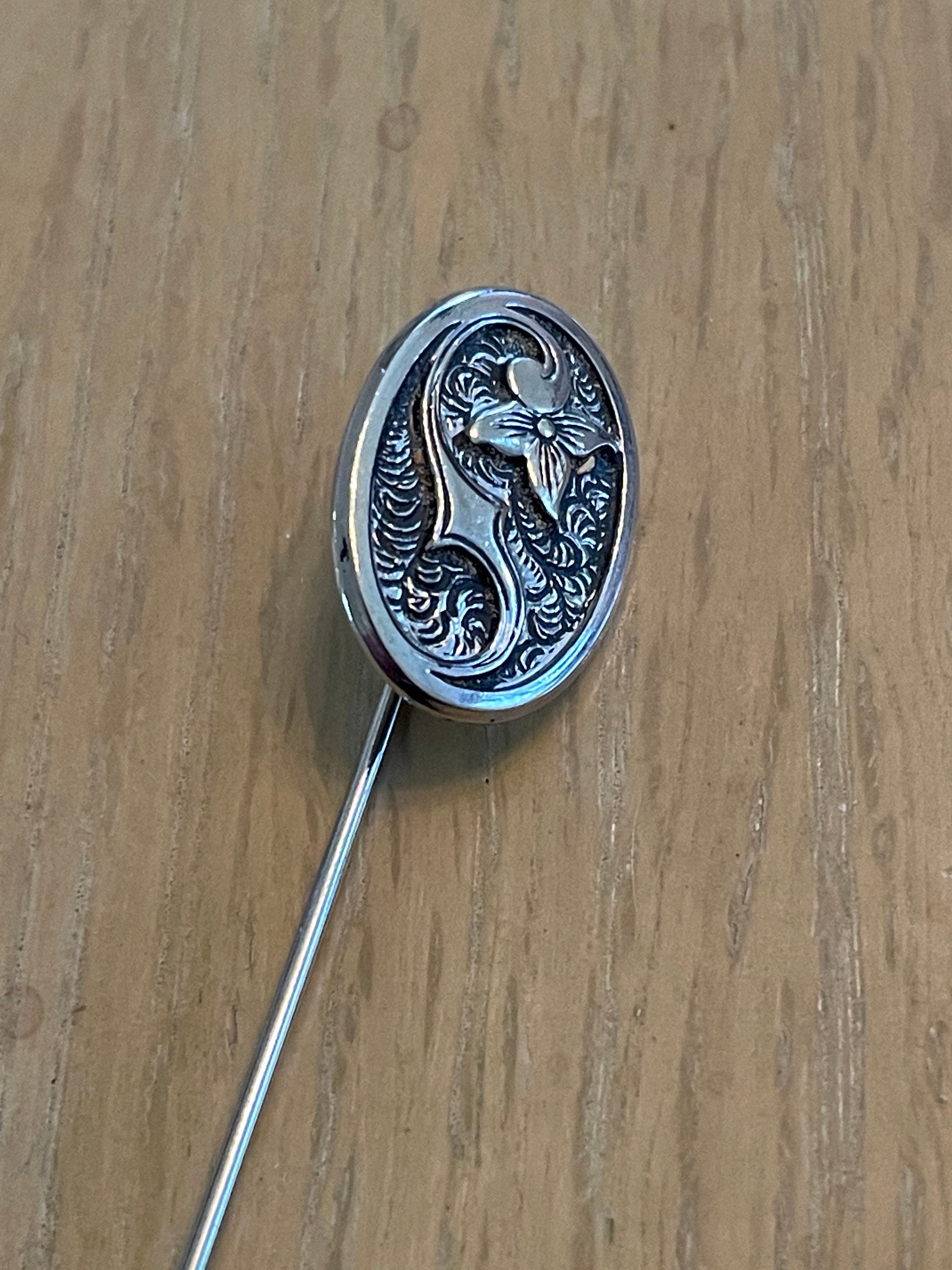 Vintage Sterling Silver Stick Pin - Etsy