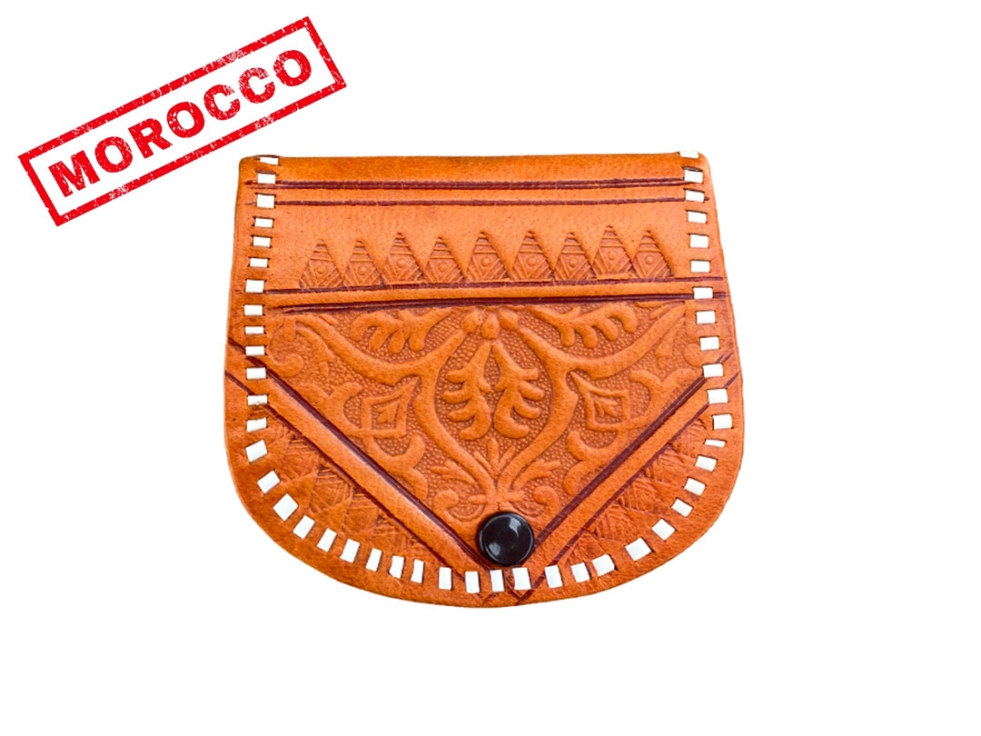 Stylish Traditional Moroccan Wallet Made of Lambskin, Artisanal Wallet ...