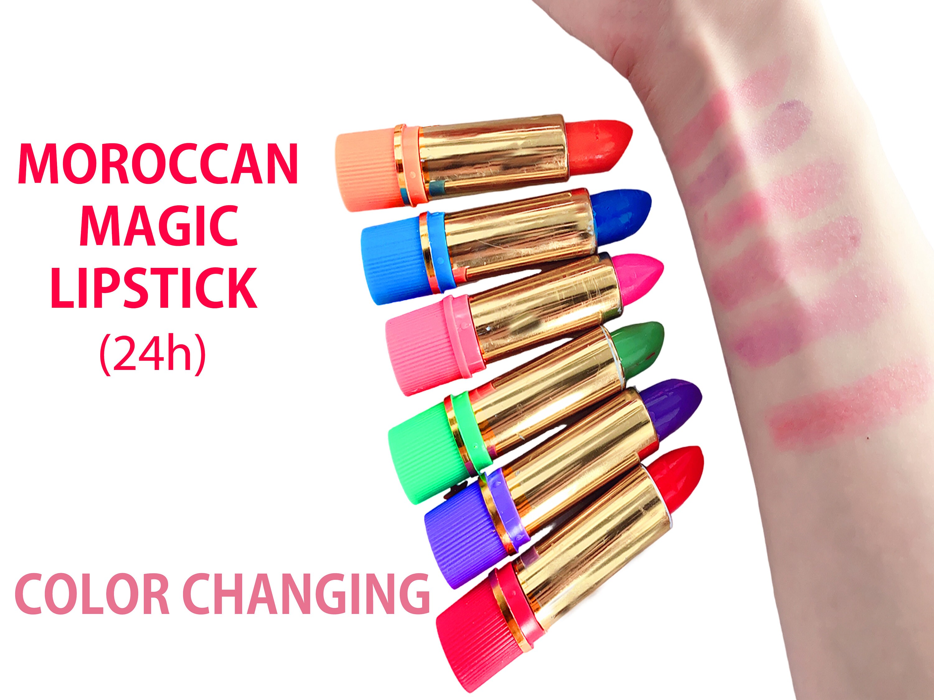 X6 Moroccan Magic Lipsticks 24h Color Changing in Pink - Etsy