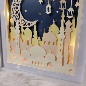 Islamic Home Decor, Shadow Box With Lights, Eid and Ramadan Gift. New ...