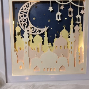 Islamic Home Decor, Shadow Box With Lights, Eid and Ramadan Gift. New ...