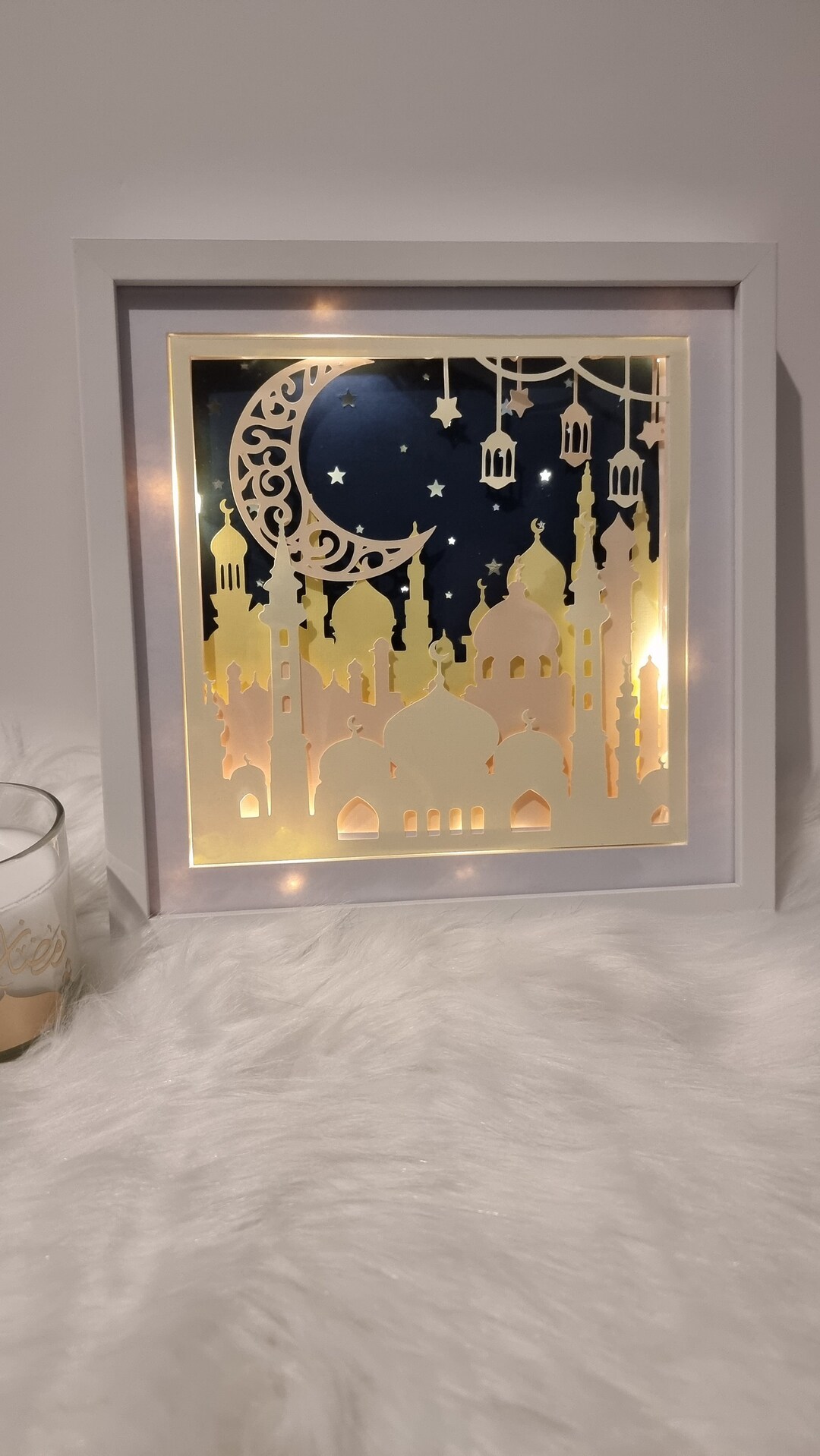 Islamic Home Decor, Shadow Box With Lights, Eid and Ramadan Gift. New ...