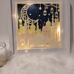 Islamic Home Decor, Shadow Box With Lights, Eid and Ramadan Gift. New ...