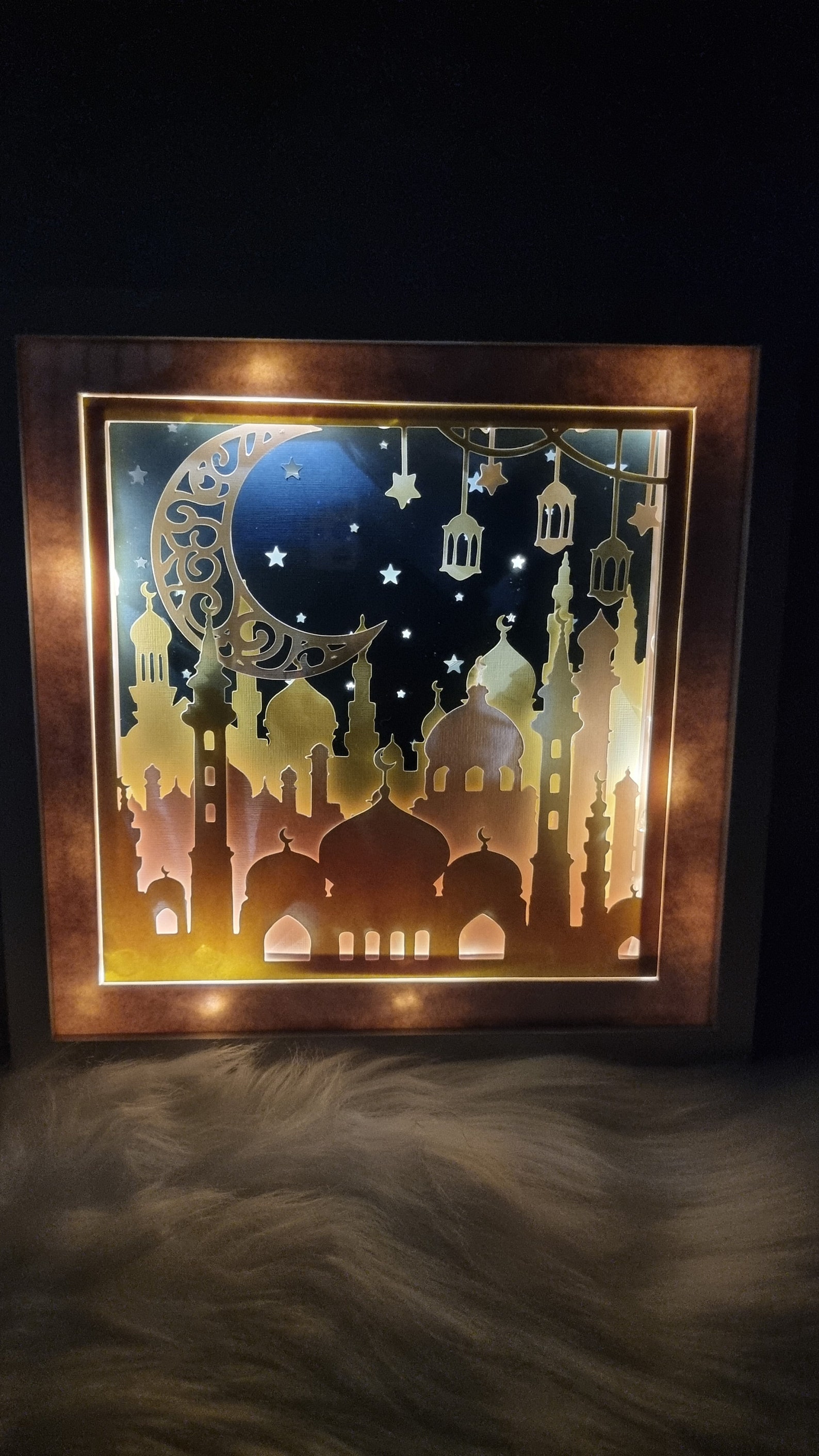 Islamic Home Decor Shadow Box With Lights Eid and Ramadan - Etsy