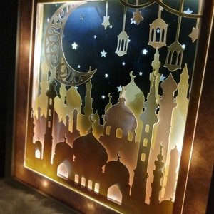 Islamic Home Decor, Shadow Box With Lights, Eid and Ramadan Gift. New ...