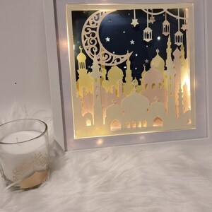 Islamic Home Decor, Shadow Box With Lights, Eid and Ramadan Gift. New ...