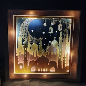 Islamic Home Decor, Shadow Box With Lights, Eid and Ramadan Gift. New ...