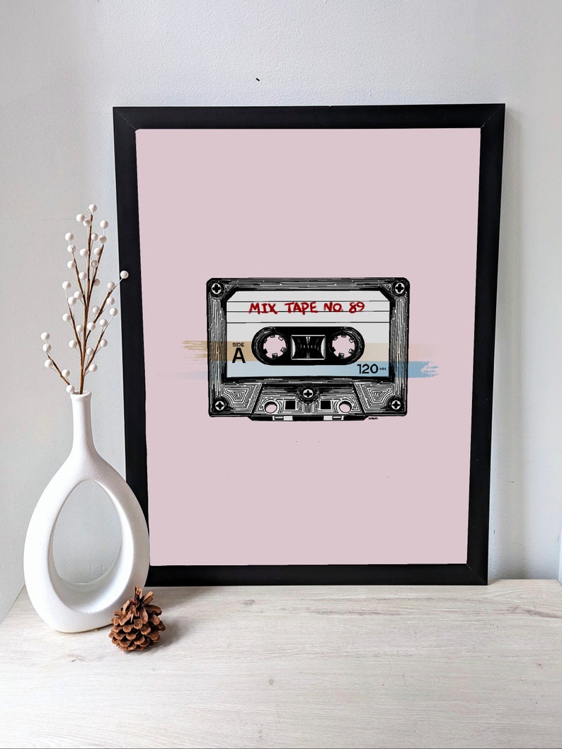 Retro Cassette Tape Poster - Etsy