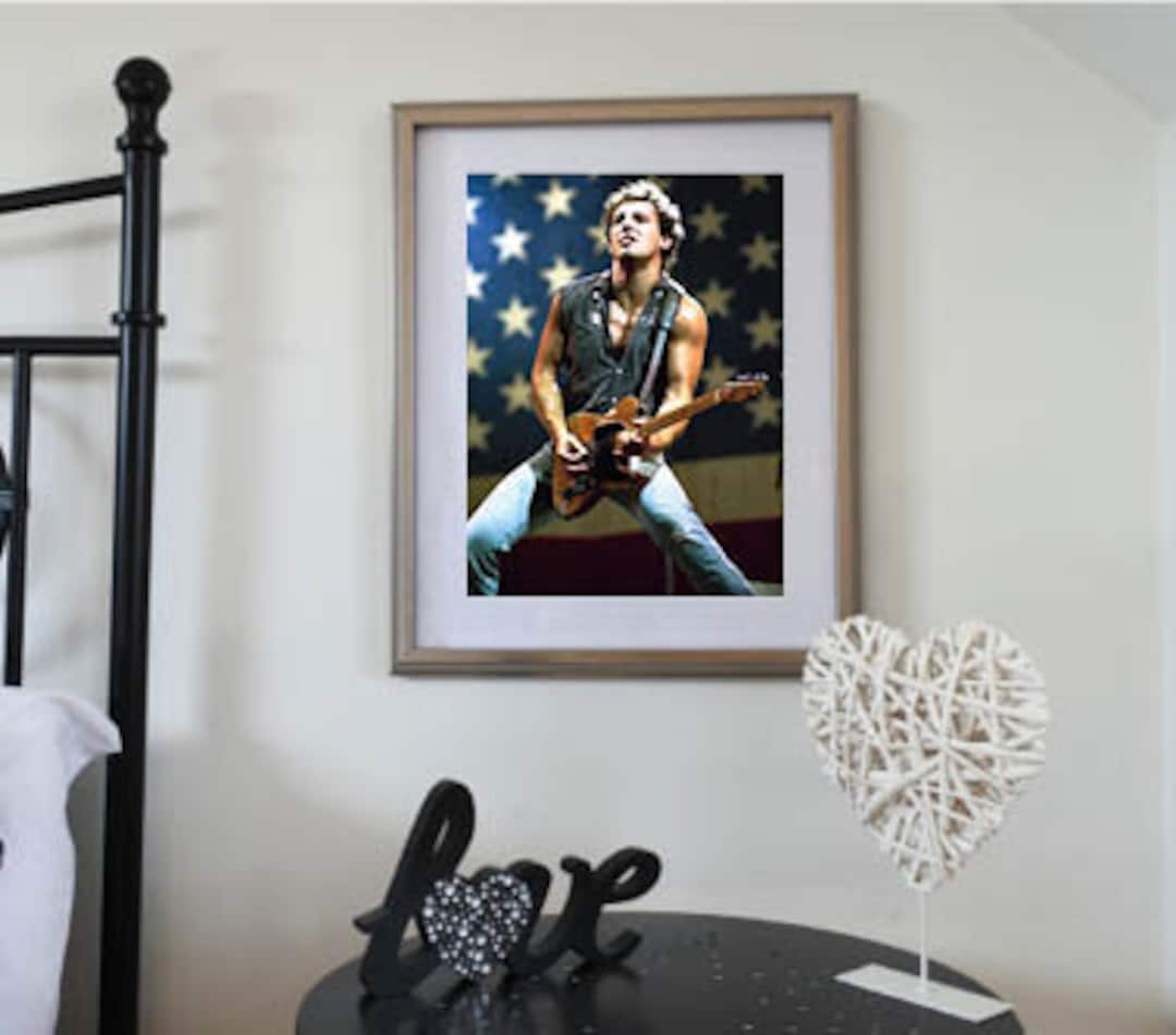 Bruce Springsteen USA Flag Poster - Etsy