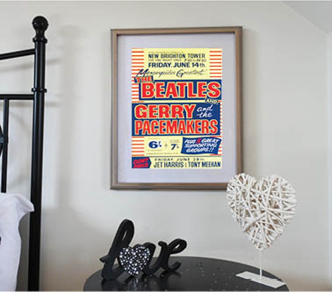The Beatles Repro Tour Poster New Brighton - Etsy