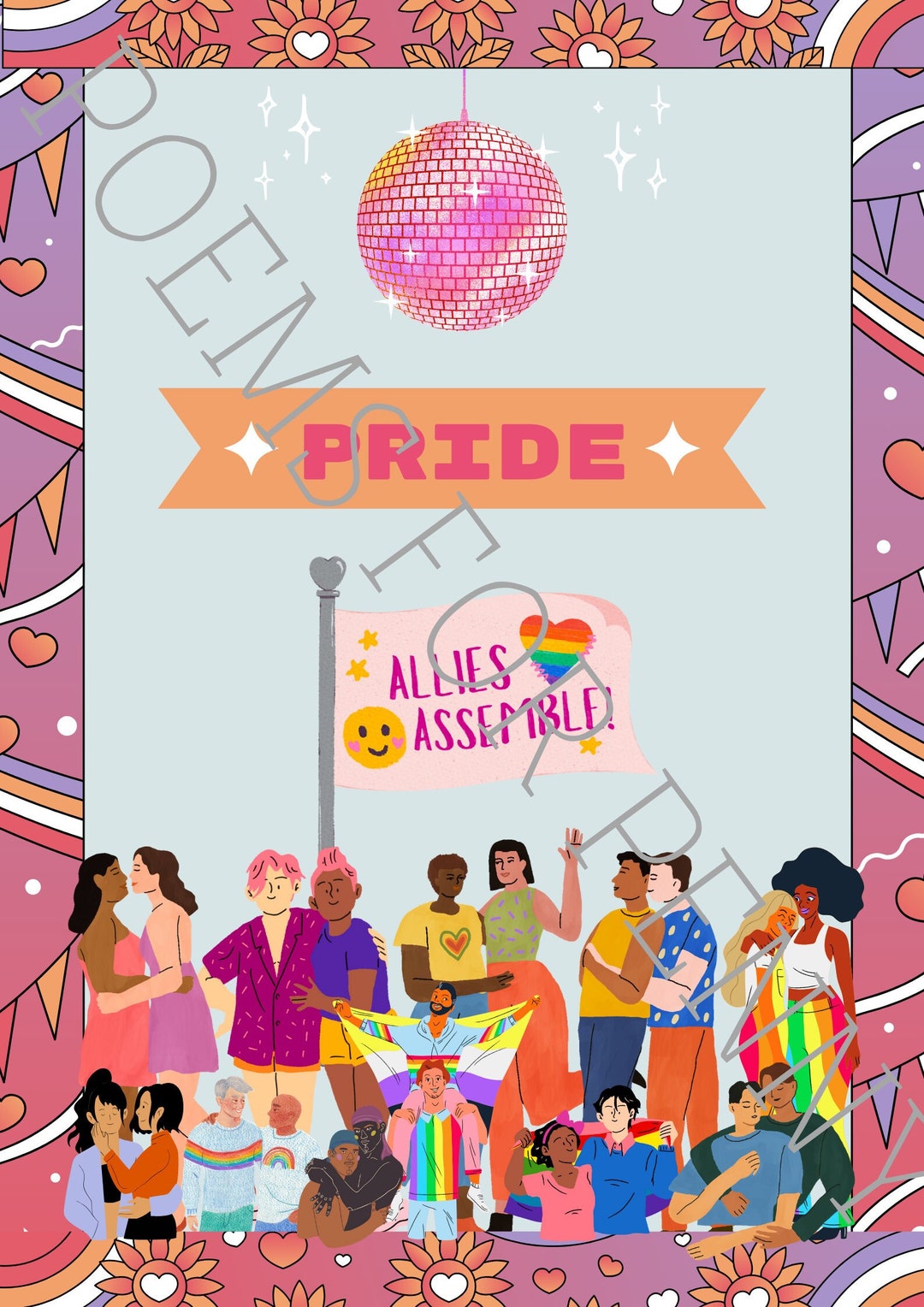 Pride Poster- Celebrate Love! Allies Assemble to Celebrate the Gay ...