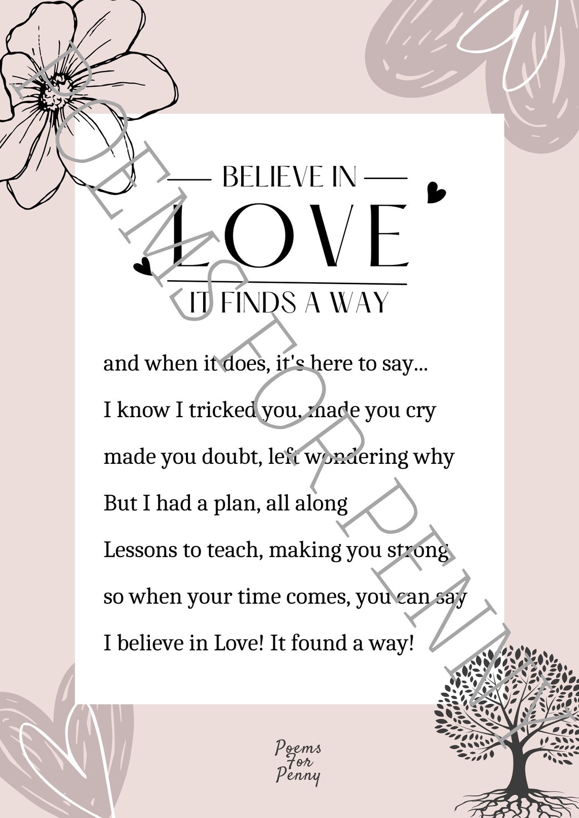 A Poem About Love. Available for Instant Download. the Perfect Gift for ...