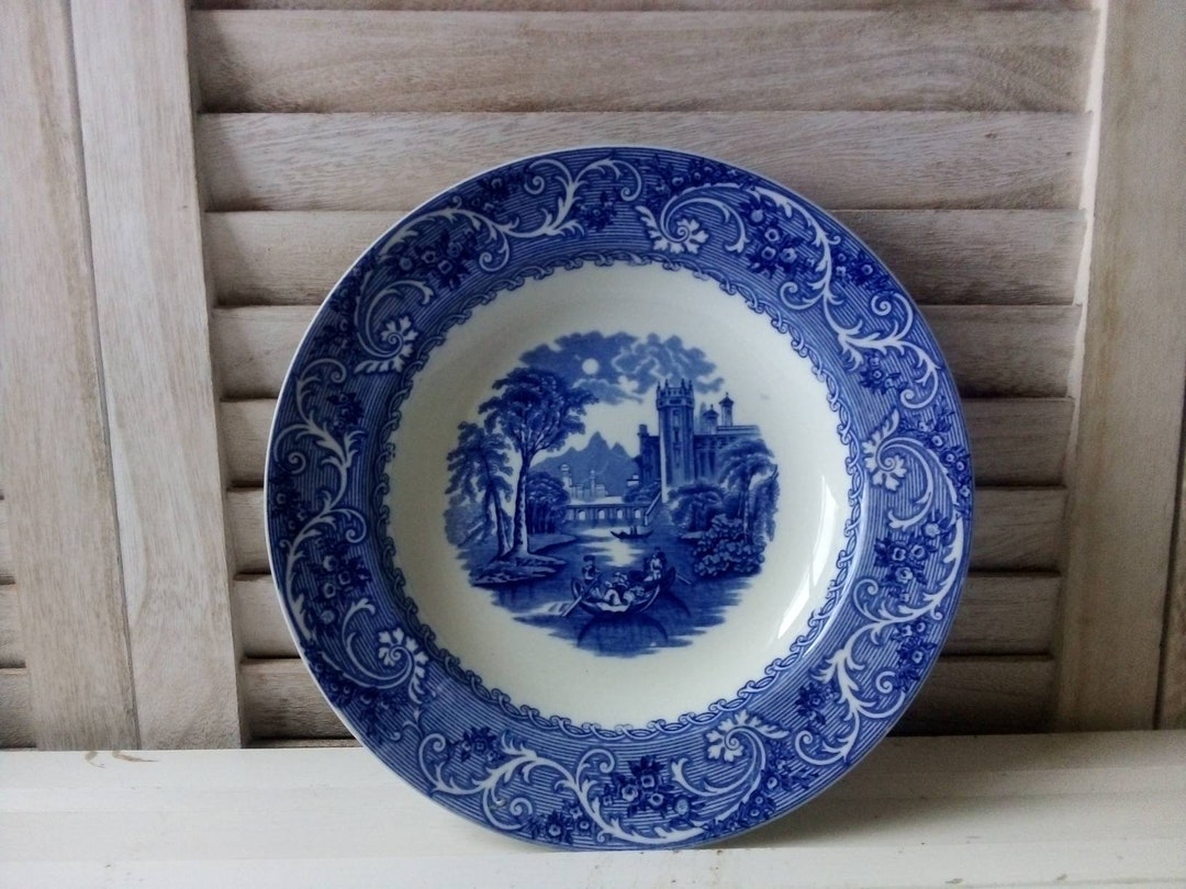 Rare Antique blue Moore Cauldon Ltd England Antique Blue and White ...