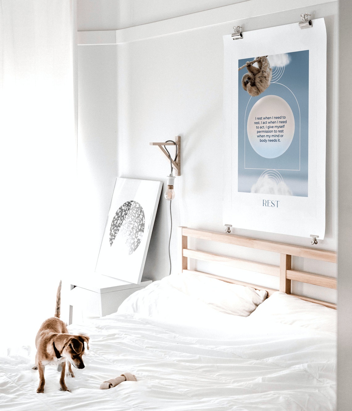 Rest Affirmation Card PRINTABLE for Posters up to 24x36, Calming Blue ...