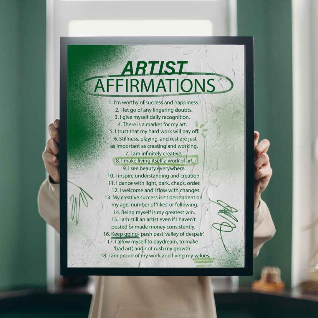Artist Affirmations Poster: Inspirational Wall Art (digital Download ...