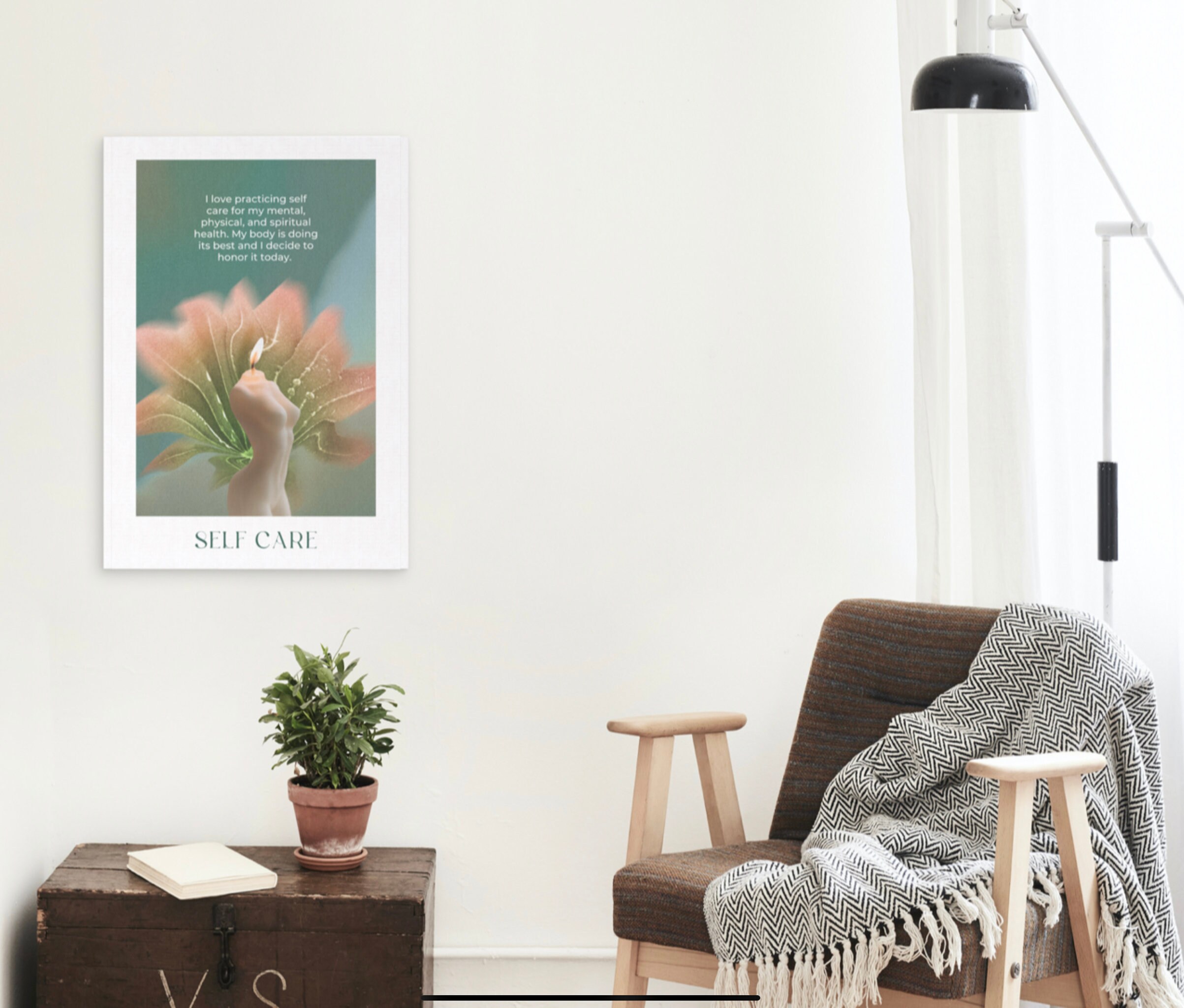 Self Care Affirmation Card PRINTABLE for Posters up to 24x36, Modern ...