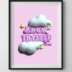 Know Thyself Printable Poster JPEG Prints up to 18x24, Quote Poster ...