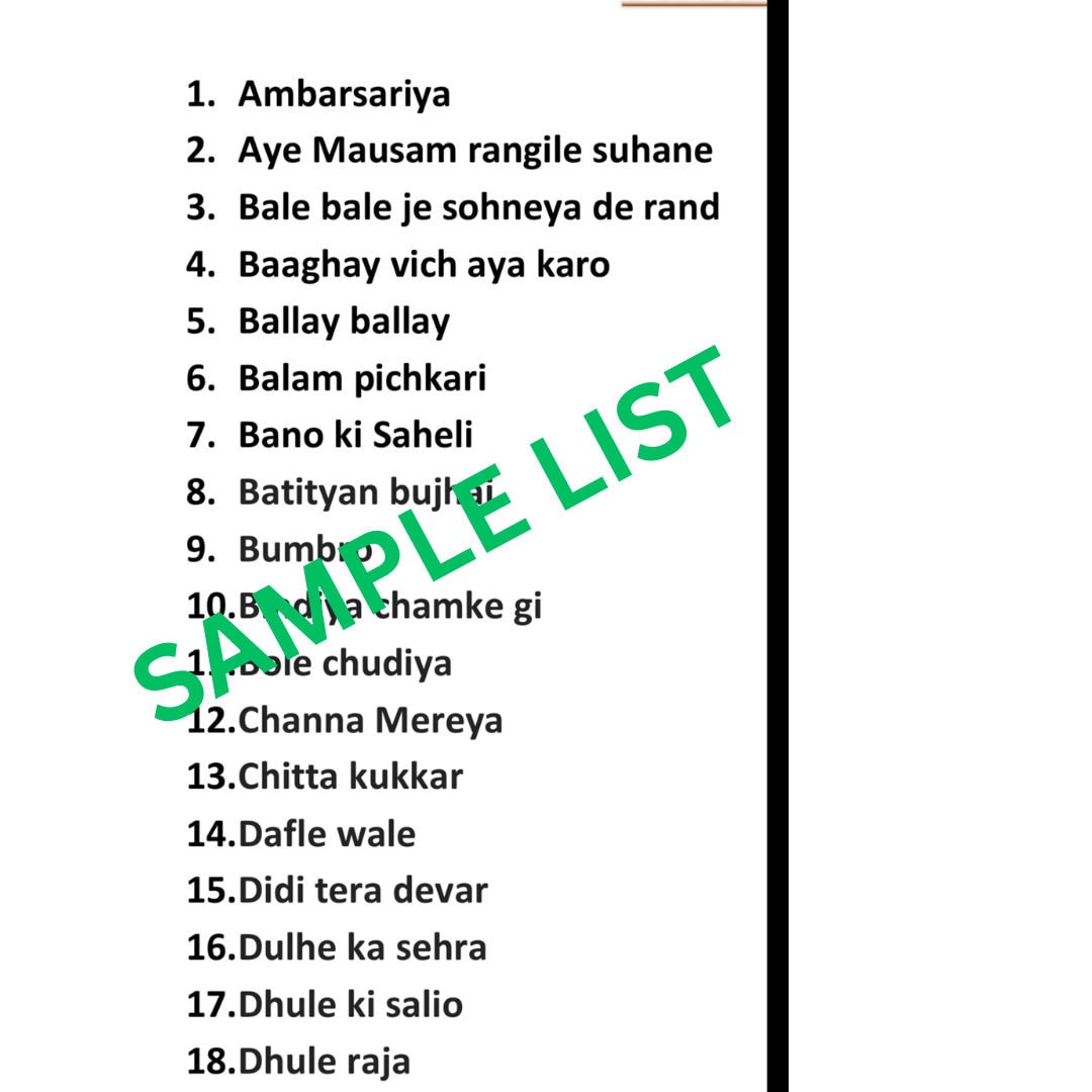 Dholki Song Booklet, Digital Copy, for Mehndi and Sangeet Nights. - Etsy