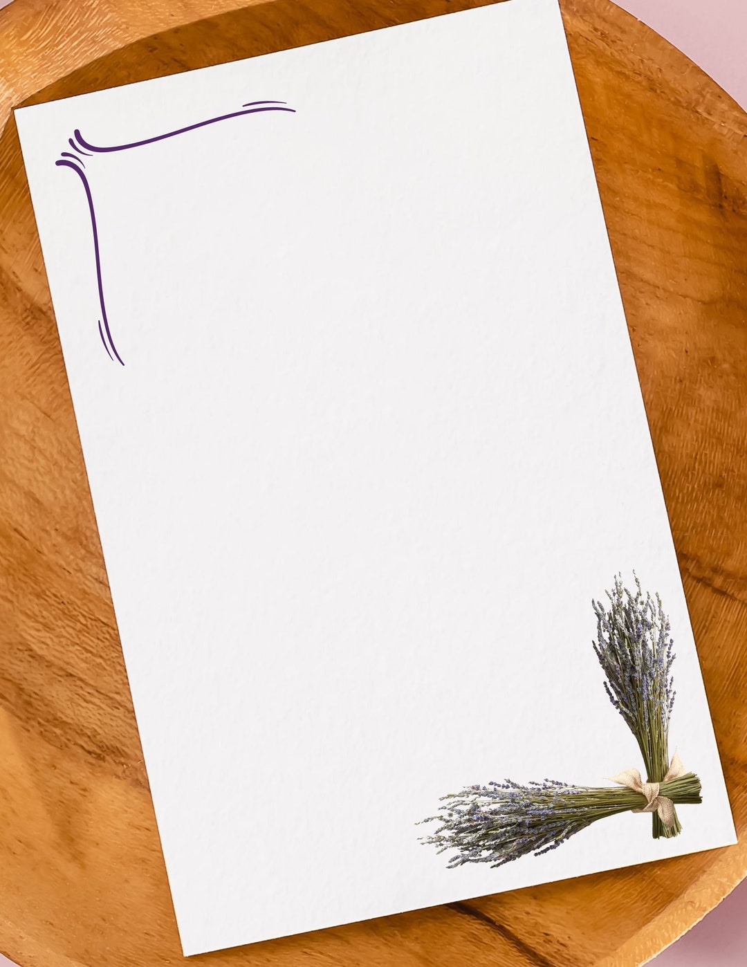 Letter Paper, Note Paper, Frame Paper, Lavender Border, Journal Paper ...