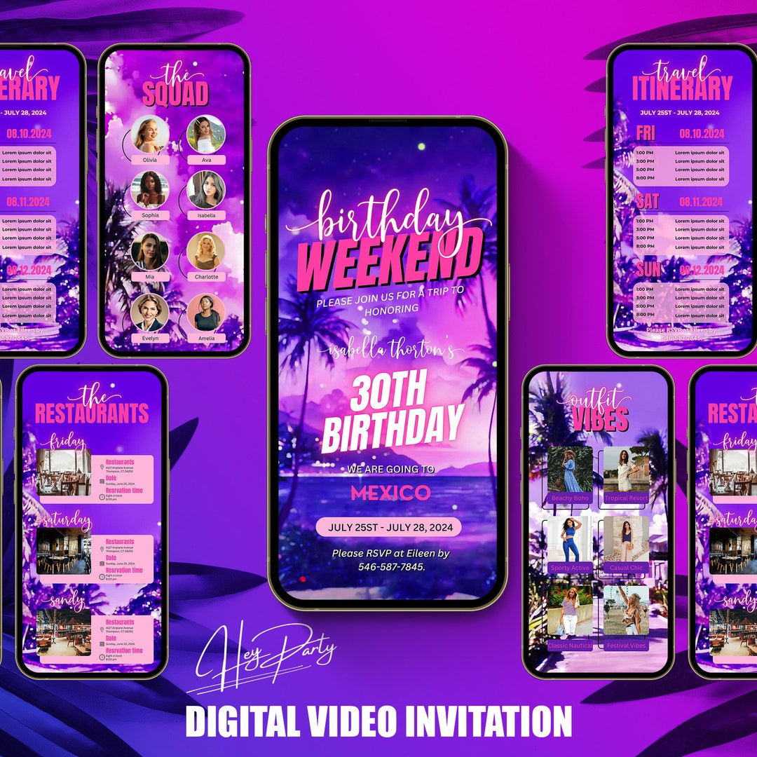 Birthday Weekend, Itinerary Template, Travel Itinerary, Birthday ...