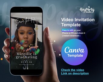 Graduation Invitation Video Template 01 Canva Template Size 1080x1920 ...