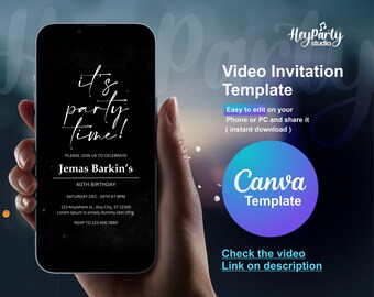 Minimal Modern Party Digital Invitation Template, Mobile Invitation, E ...