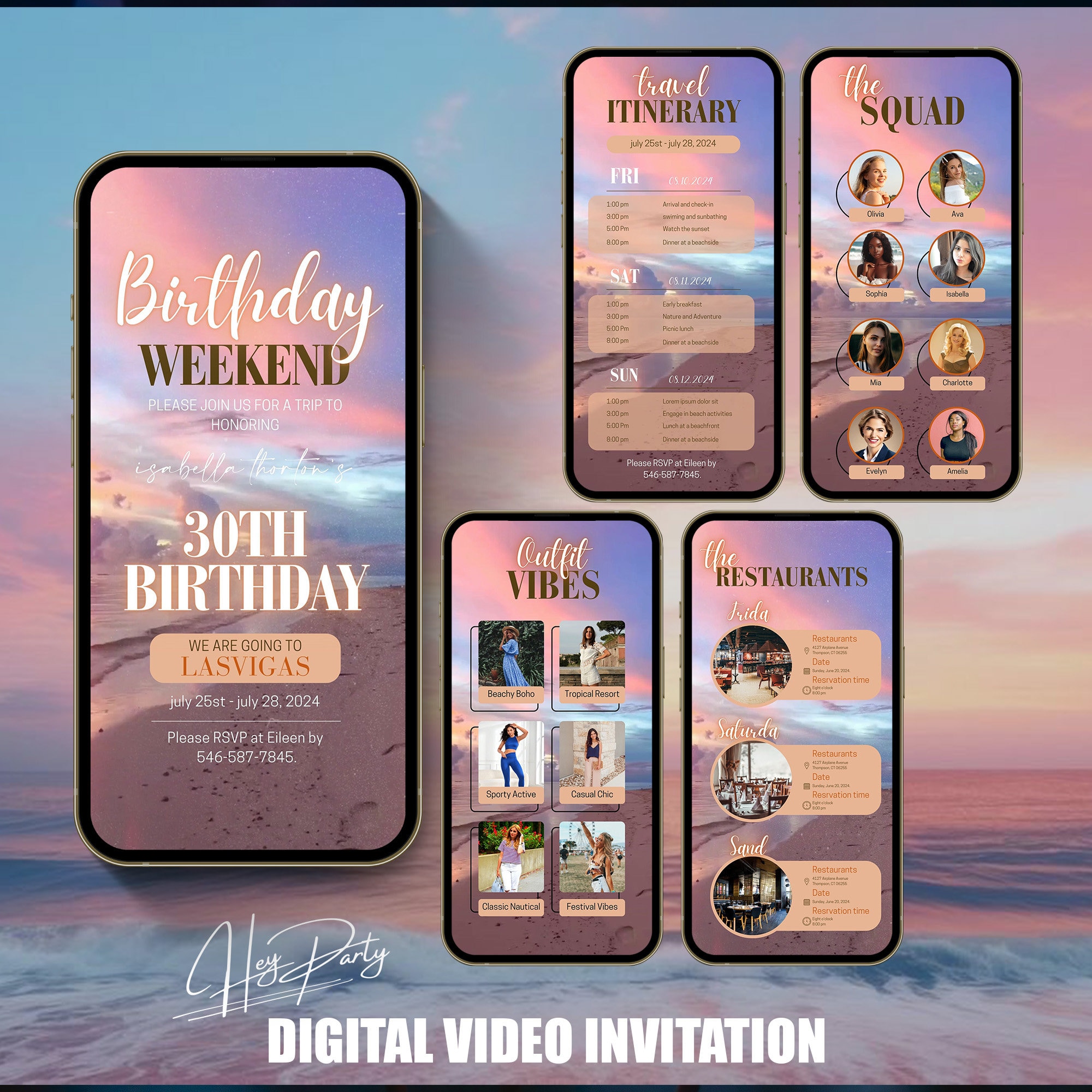 Editable Birthday Weekend Itinerary Template Digital instant Download ...