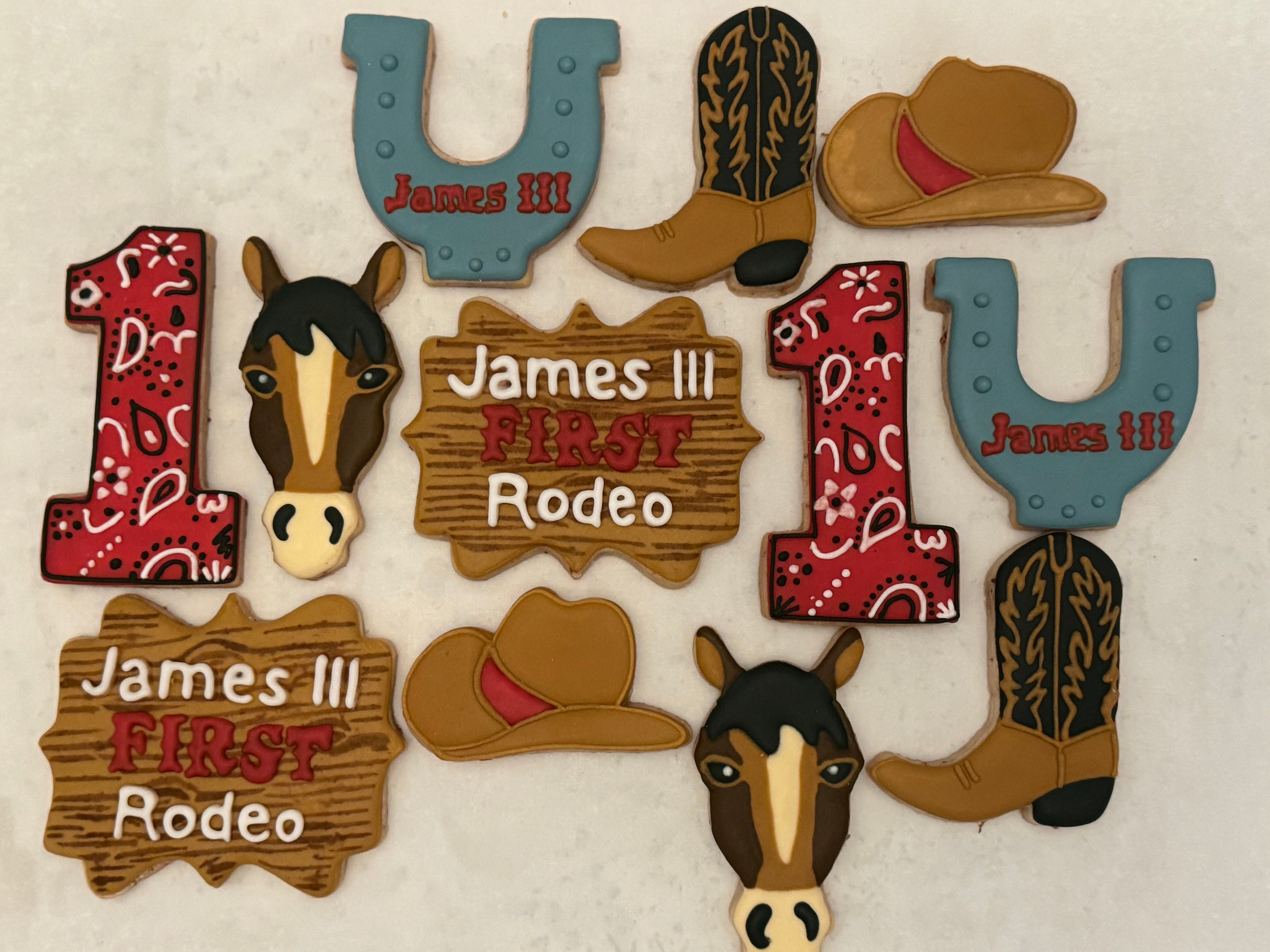1 Dozen Custom Decorative Cookies L My First Rodeo | Cowboy | Boot ...