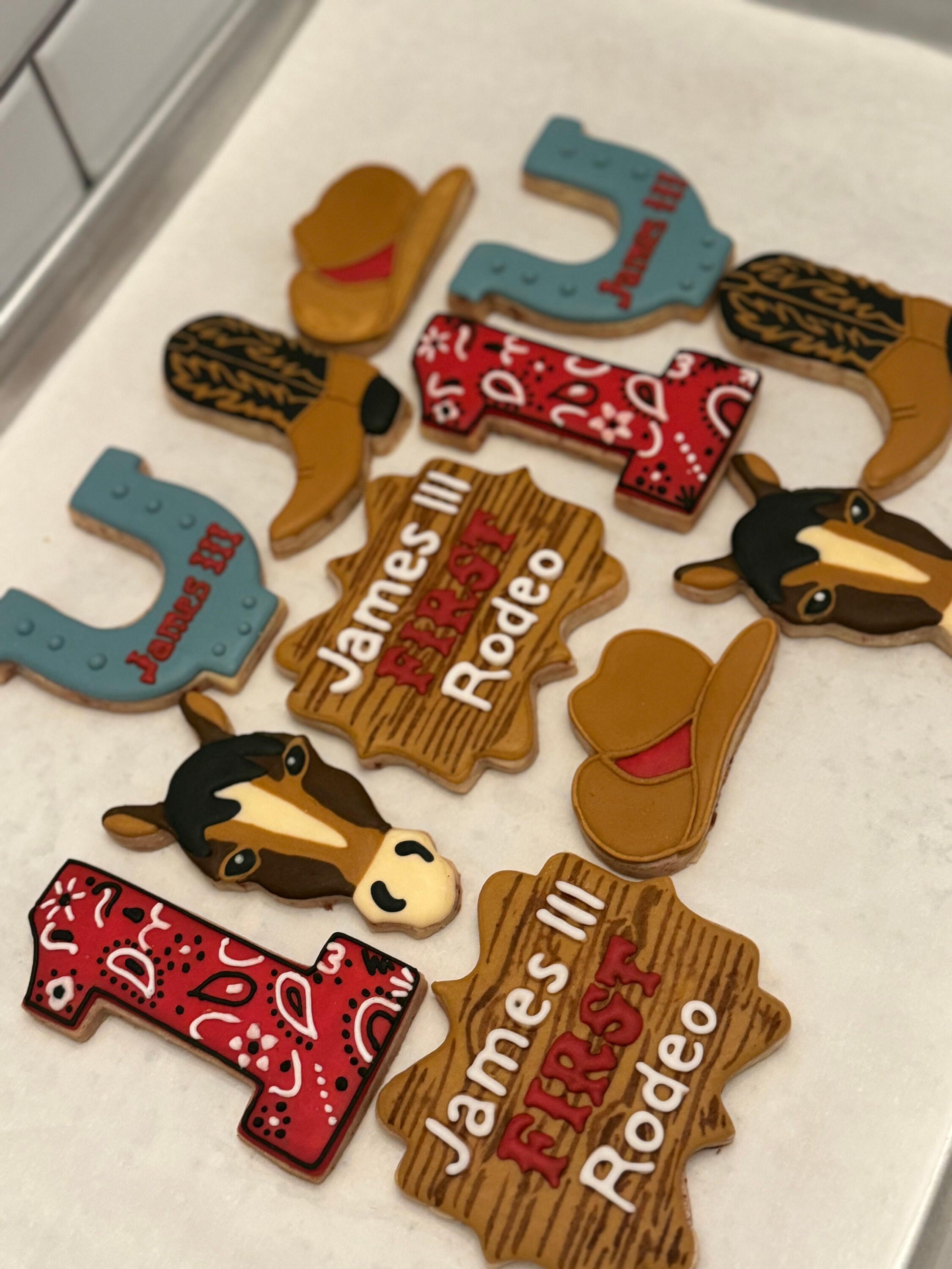 1 Dozen Custom Decorative Cookies L My First Rodeo | Cowboy | Boot ...