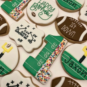 1 Dozen Sports Themes Decorative Cookies. Football | Birthday | Field ...