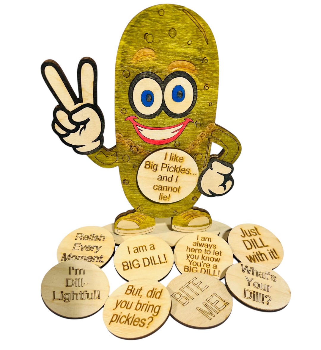 Emotional Support Pickle: Laser Cut Wooden Desk Buddy SVG (digital File ...