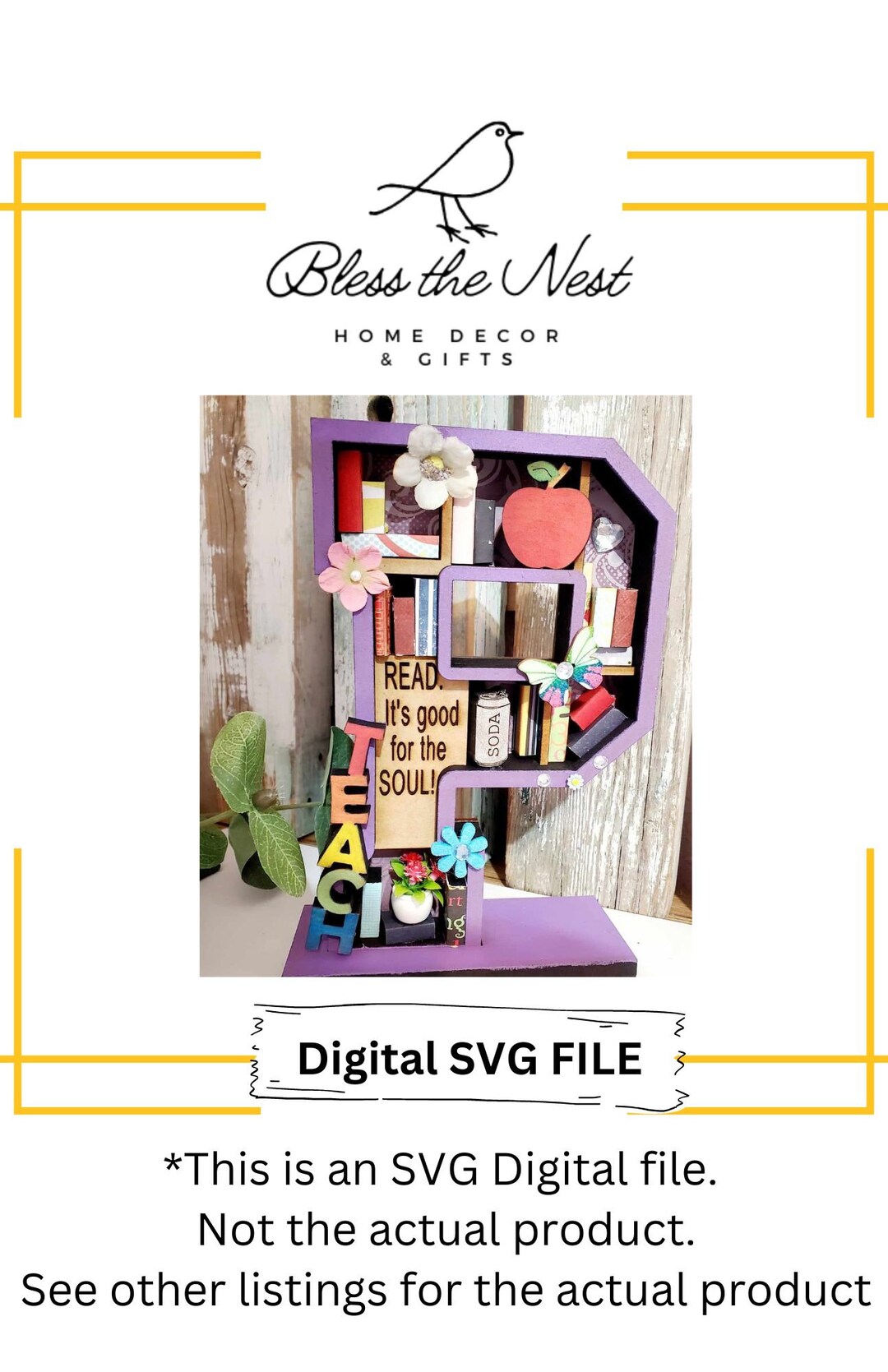 Miniature Letter P Bookshelf | Digital File | Personalize With Your Own ...