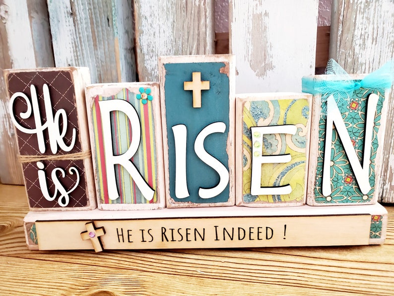 He is Risen Rustic / Wood Blocks Perfect Home Decor for - Etsy