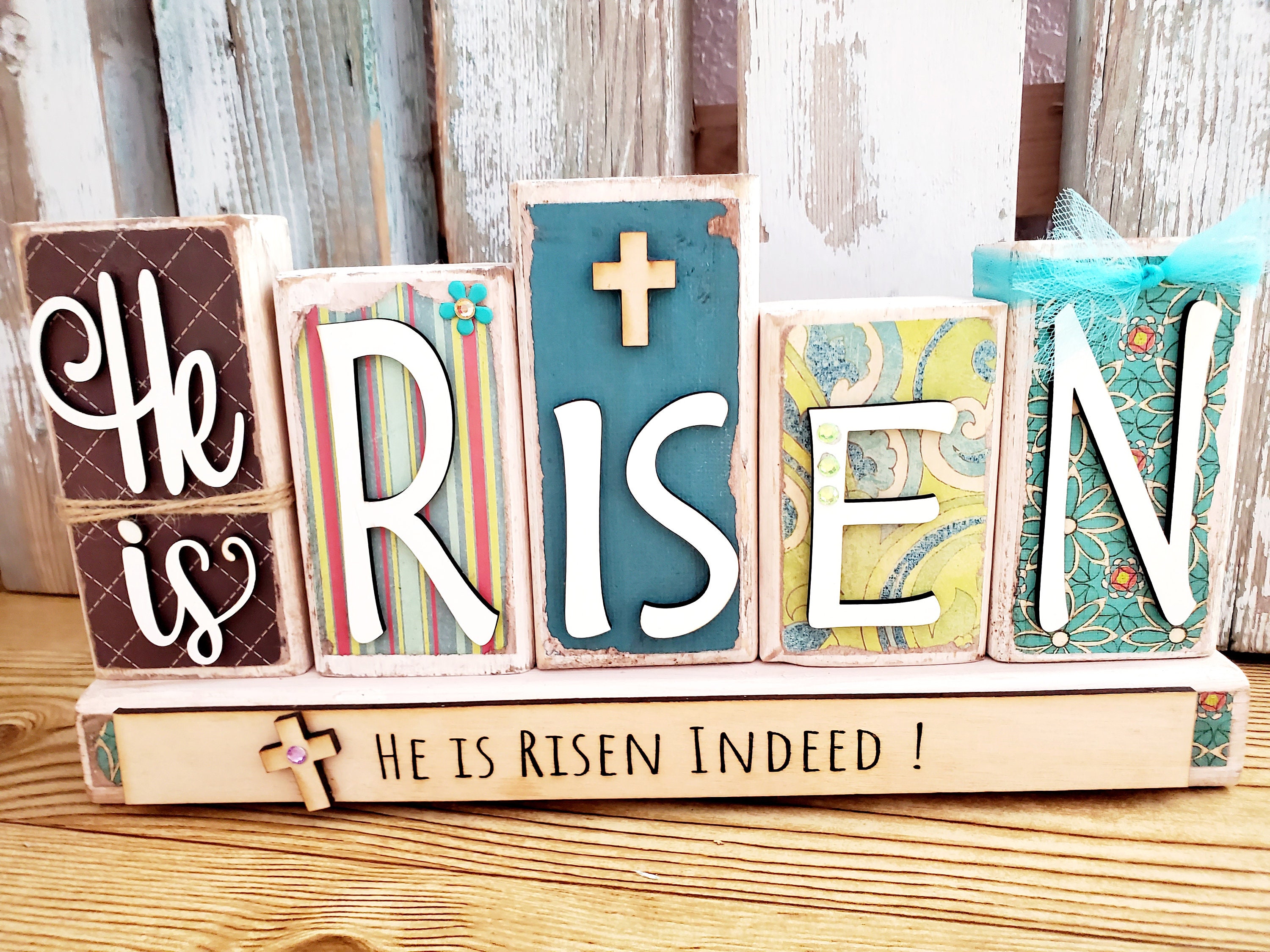 He is Risen Rustic / Wood Blocks Perfect Home Decor for - Etsy