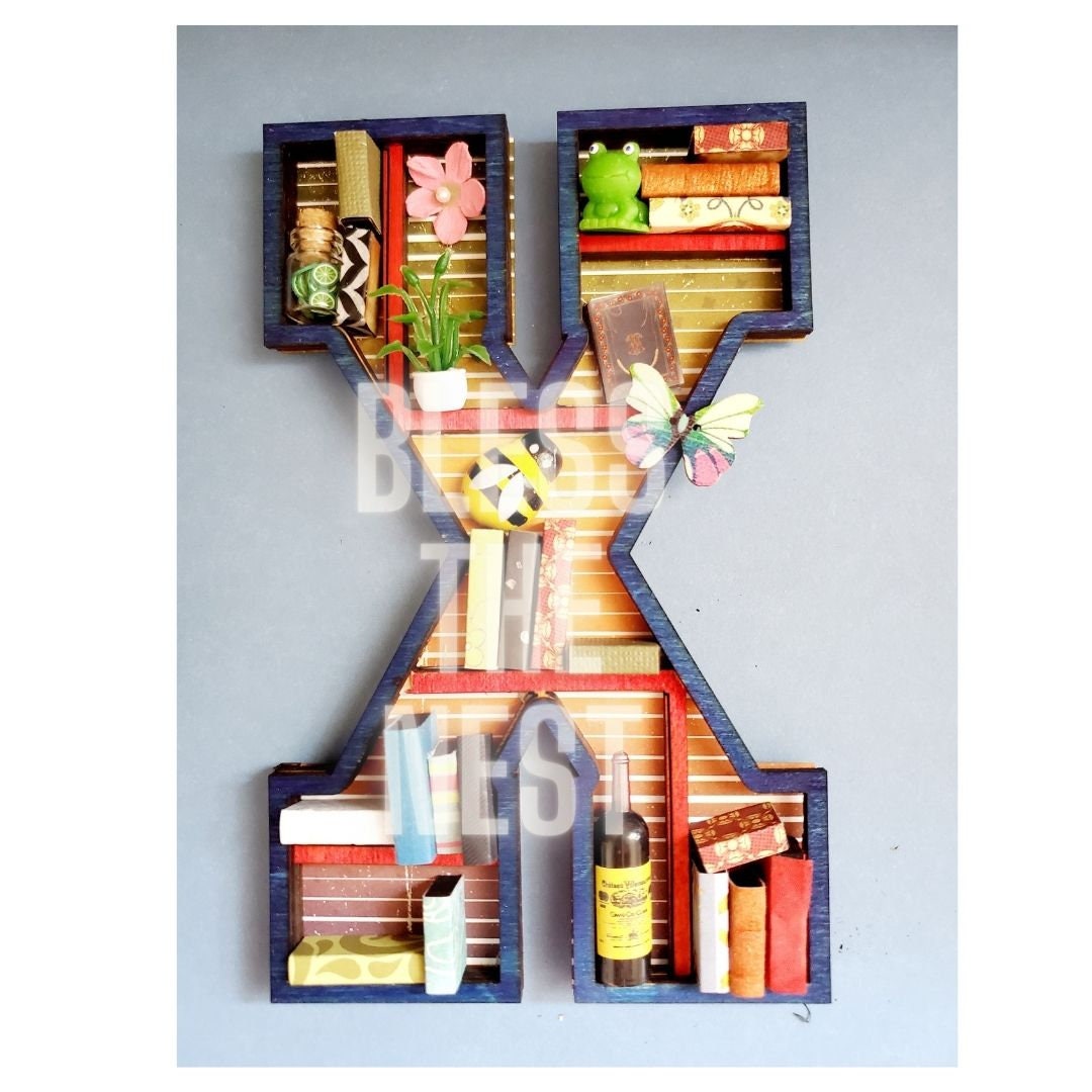 Miniature Letter Bookshelf, Mini Bookcase, Mini Letter "x" ONLY, Mini ...