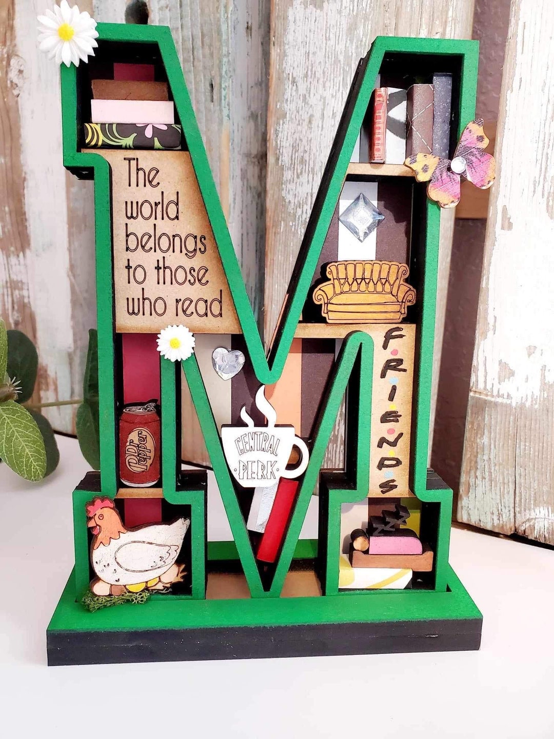 Miniature Letter Bookshelf, Mini Bookcase, Mini Letter m ONLY, Mini ...