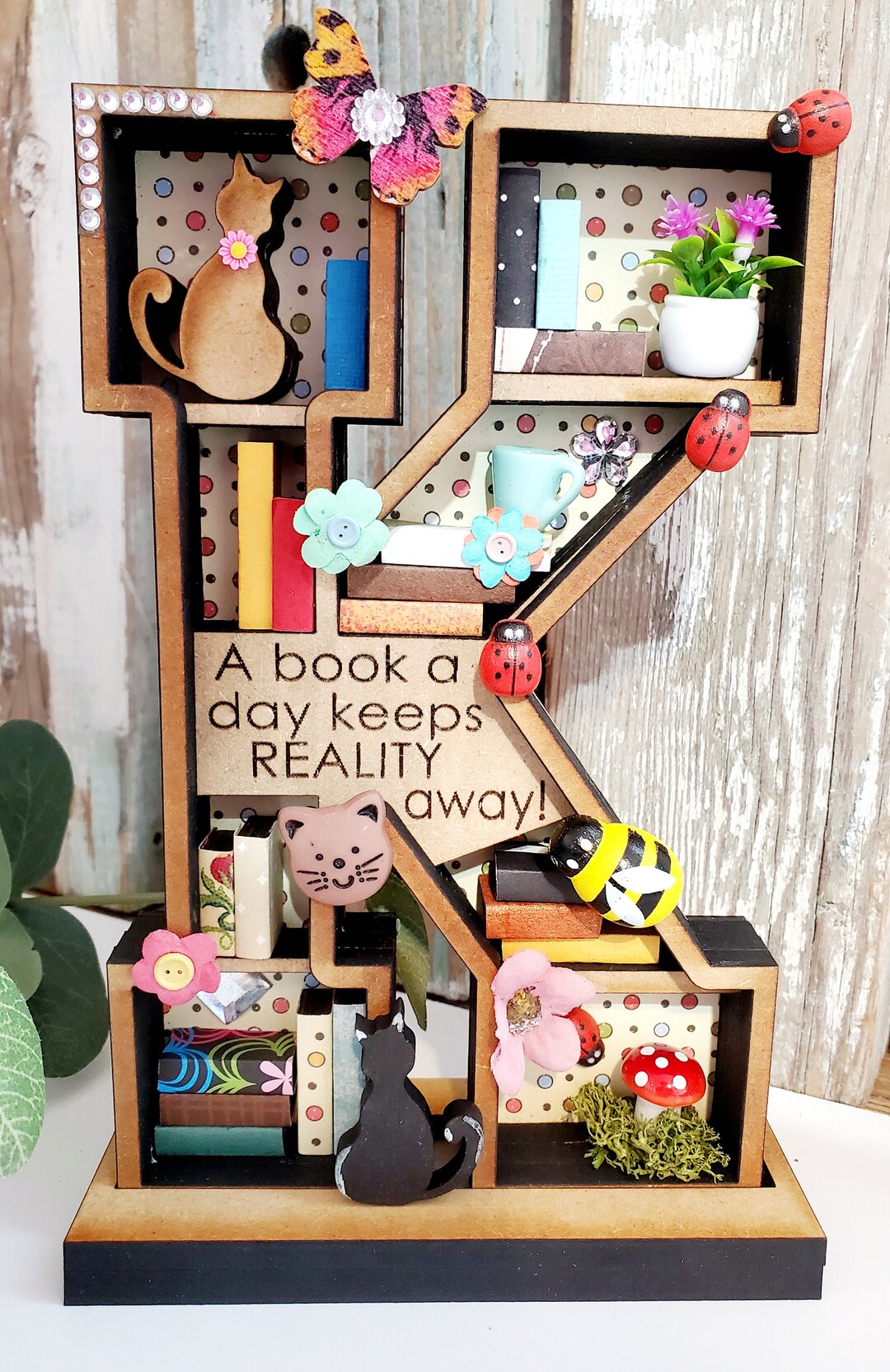 Miniature Letter Bookshelf, Mini Bookcase, Mini Letter "k" ONLY, Mini ...