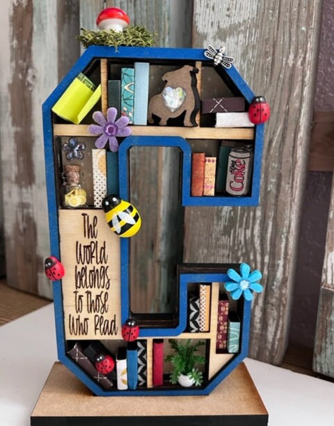 Miniature Letter Bookshelves With Personalized Mini Embellishments ...